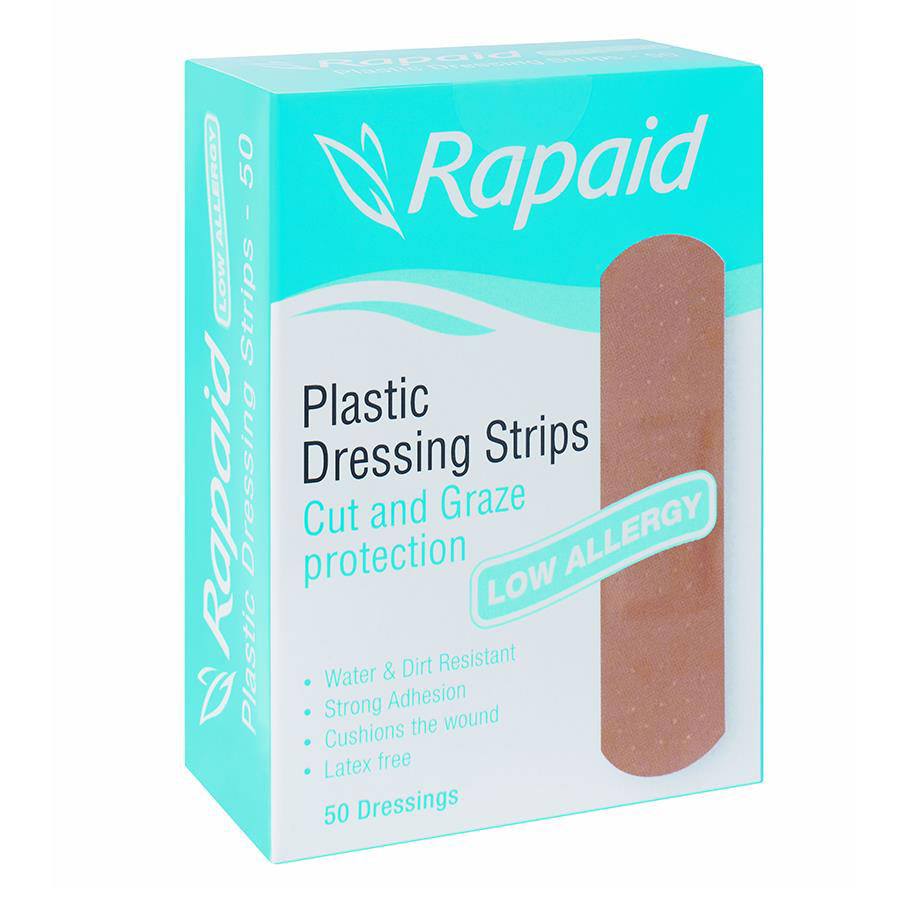 COS ADHESIVE STRIP RAPAID PLASTIC LOW ALLERGY PK50