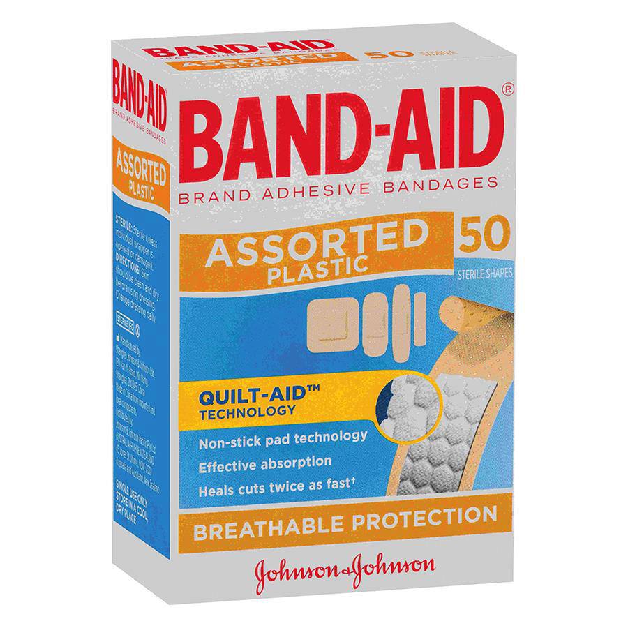 COS ADHESIVE BANDAGE BAND-AID ASSORTED SHAPES PKT-50