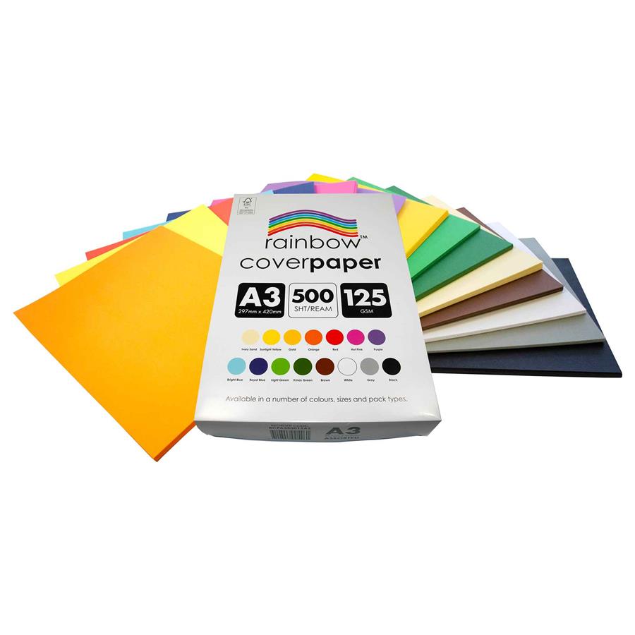 COS Rainbow Cover Paper A3 125gsm