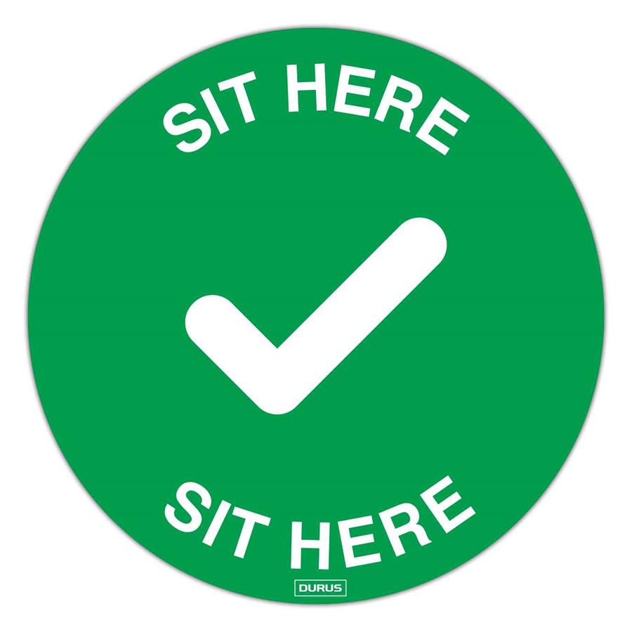 Sit Here Seating Adhesive Sign 200m - SIGN3042 | COS - Complete Office ...
